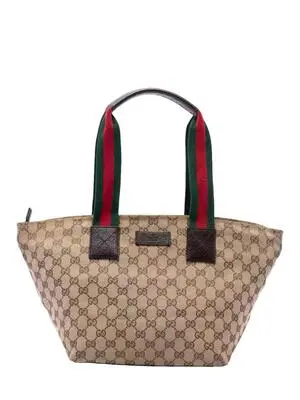 Gucci 2016-2026 Gg Canvas Web Tote Bag - Neutrals