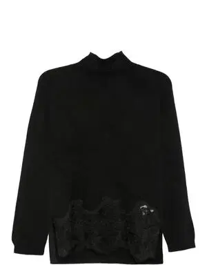 FABIANA FILIPPI Lace-trim High-neck Sweater