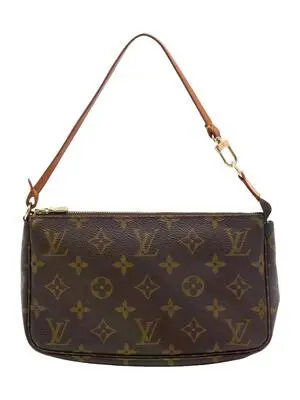 LOUIS VUITTON 2000 Monogram Pochette Accessoires Shoulder Bag Brown