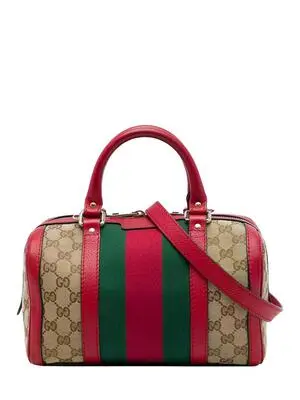 GUCCI 2016-2026 Small Gg Canvas Web Joy Boston Bag Satchel