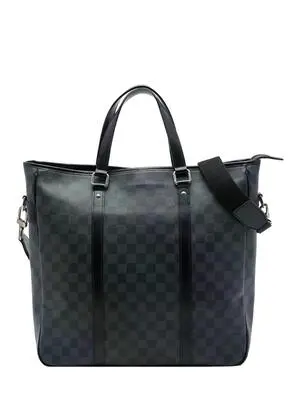 LOUIS VUITTON 2011 Damier Graphite Tadao Satchel - Black