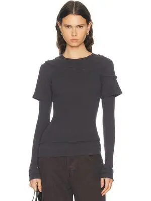 AGOLDE Harlon Top In Grey - Forge
