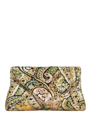 Dries Van Noten Medium Envelope With Chain Bag In Metallic Gold - Multi