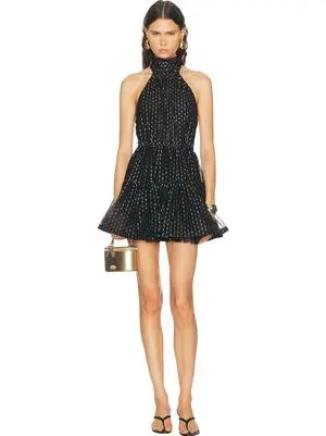 PatBO Olga Tulle Short Dress - Black