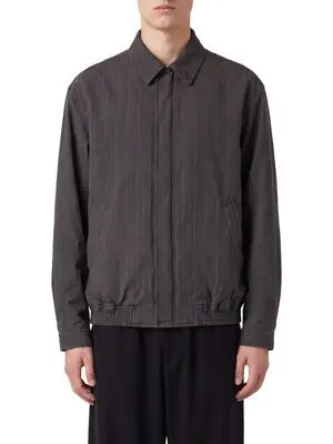 COMME DES GARÇONS Striped Polyester Shirt Jacket With Concealed Closure