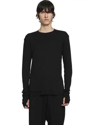 THOM KROM Cotton Modal Long Sleeve Jersey - Black