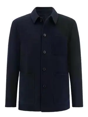 Boggi Milano Shacket In Wool - Blue