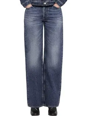 ALLSAINTS Cohen High Rise Straight Jeans - Light Indigo