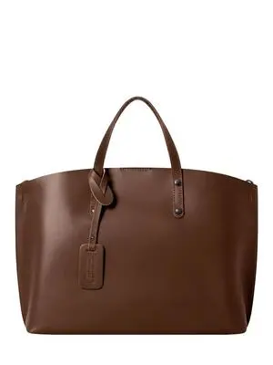 BETSY & FLOSS Positano Leather Handbag In Dark Chocolate Brown