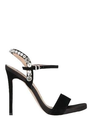 LUCIANO BARACHINI Sandals Size Leather - Black