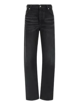 Fendi Fendi Women Yellow Stitching Jeans With Visible Thread Black