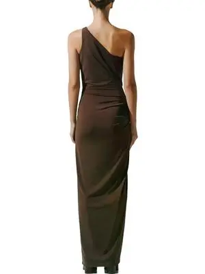 BAOBAB Canoa Resin-embellished Ruched Maxi Dress Brown