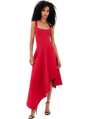 AMUR Scarlet Asymmetrical Day Dress - Ruby Rose