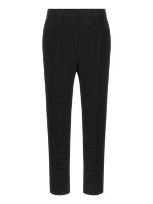 Issey Miyake Rhombus Pleats' Pants - Black