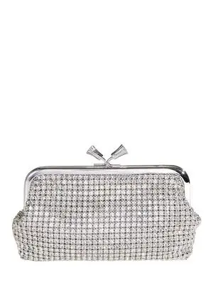 ANYA HINDMARCH Maud Crystal Tassel Clutch - Silver