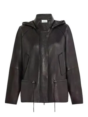 P.A.R.O.S.H Hooded Leather Jacket