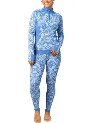 Kari Traa Saga Half-zip Base Layer Top Blue