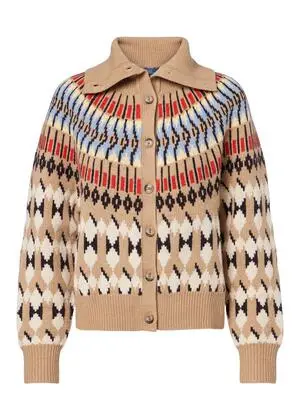 Polo Ralph Lauren Intarsia Wool And Cashmere Cardigan - Multicoloured