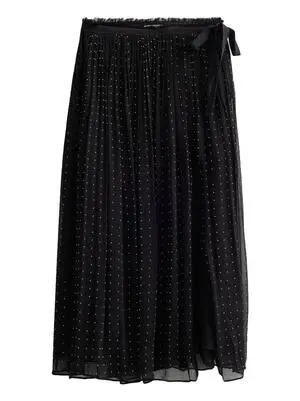 Vince Heat-set Dot Sheer Gathered Skirt - Black