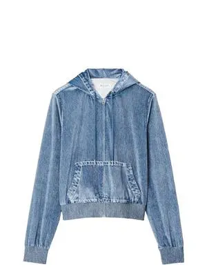 Rag & Bone Rb Miramar Velvet Zip-up Hoodie Sutton