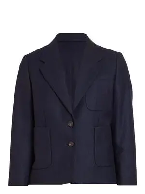 Dries Van Noten Bamis Wool Crop Blazer - Navy