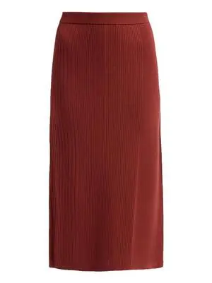 Prabal Gurung Rib Knit Midi Skirt - Rust