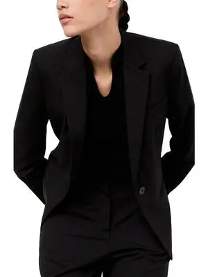 Mango Notch Collar Blazer - Black