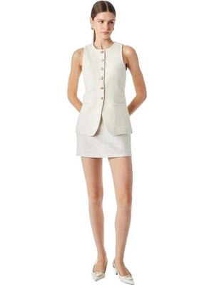 KOTON Slim Fit Tweed A-line Plaid Tweed Mini Skirt