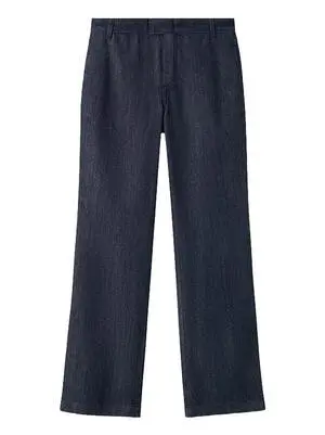 Mango Mid Rise Straight Leg Jeans - Open Blue