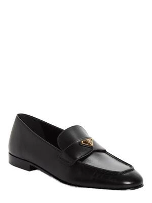 Prada Logo Leather Loafer - Nero