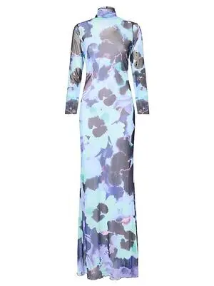 RAT AND BOA Cova Sheer Maxi Dress Xs
