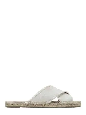 CastaÑer White Palmera Mini Slip-on Espadrille Sandals - Metal