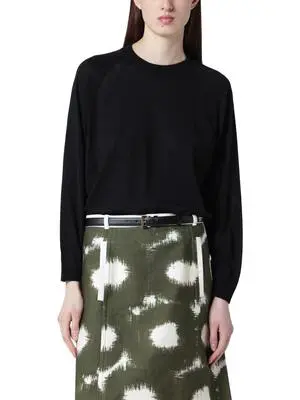 ROBERTO COLLINA Roberto Collina Black Wool Crewneck Sweater For Women Black