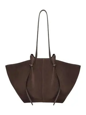 Yuzefi Large Mochi Mini Bag In Suede Leather - Brown