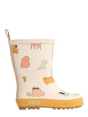 LIEWOOD Mason Mini Thermal Rain Boots With Cats And Dogs Print - Multicolor
