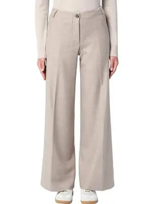 QL2 QUELLEDUE Quilted Texture Wool Trousers For - Grey
