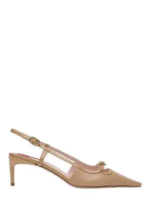 ROGER VIVIER Roger Vivier Sleek Slingback Pumps In Desert-Inspired Leather Beige