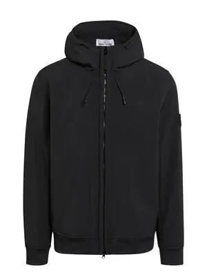 Stone Island Hooded Zip-front Jacket - Black