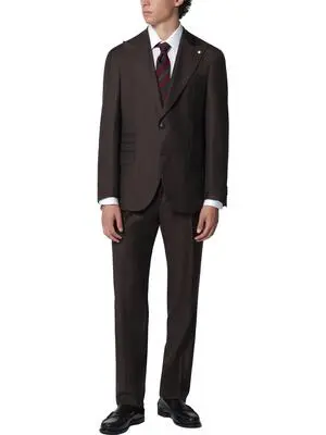 LUIGI BIANCHI Single-breasted Wool Suit - Brown