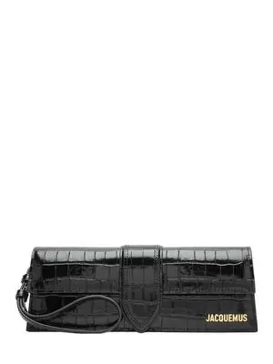 JACQUEMUS Jacquemus Le Bambino Mini Pouch In Crocodile-Effect Leather