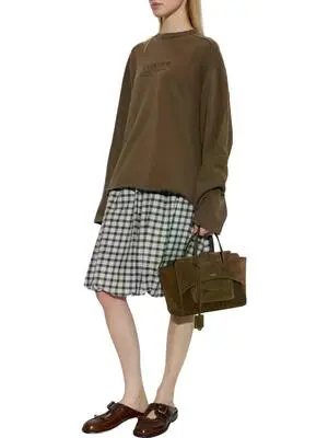 AKEP Logo-print Raw-edge Sweatshirt Brown