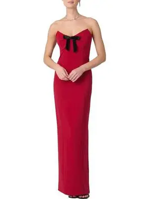 Shoshanna Stretch Crepe Midnight Brielle Dress - Ruby
