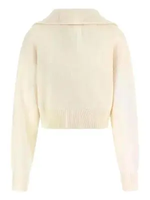 Coperni Half-zip Cropped Sweater Neutrals