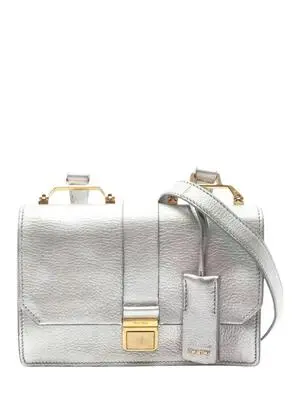 Miu Miu 2010-2026 Metallic Goatskin Madras Crossbody Bag - Silver