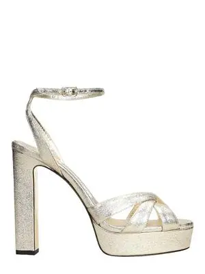 JIMMY CHOO Kove 120 Block-heel Sandals - Silver