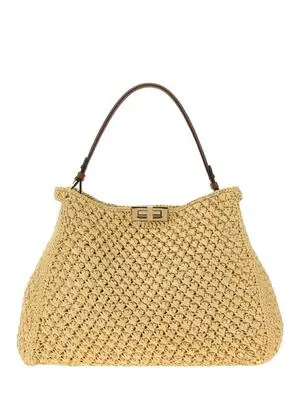 Fendi Fendi Women Raffia Large Fendi Way Shopping Bag Brown