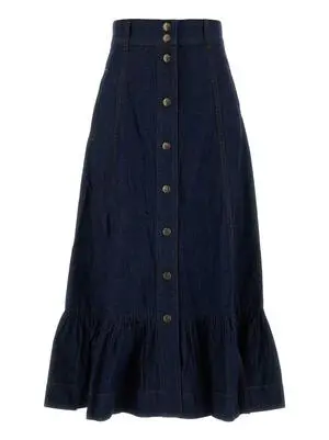 ZIMMERMANN Zimmermann Women Blue Denim Aster Skirt
