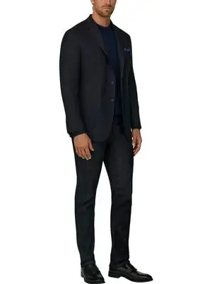 Boggi Milano Wool Flannel Jacket - Blue
