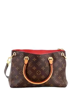 LOUIS VUITTON Pallas Tote Monogram Canvas With Leather Bb Shoulder Bag Red