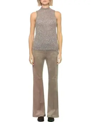 D.exterior Sequin-embellished High-neck Top - Neutrals
